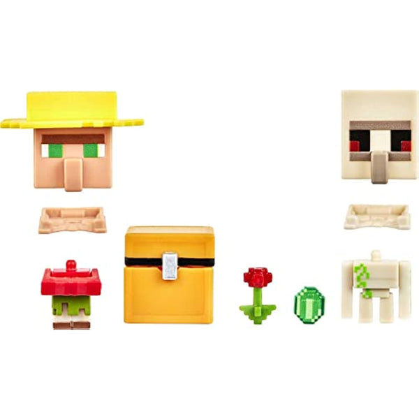 Bundle of 2 |Minecraft Mob Head Minis Action Figures (Villager Guardin ...