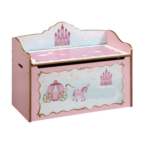 Guidecraft Hand-painted Princess Toy Box - Toy Storage, Chest, Kids Fu ...